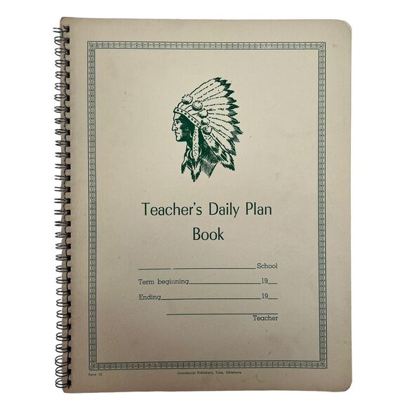 Office | School Teachers Daily Lesson Plan Book Elementary Ephemera 9s ...